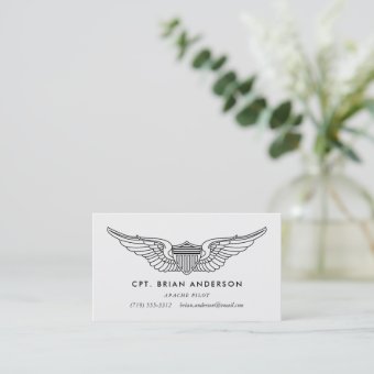 Pilot Wings Army Aviator Business Card | Zazzle