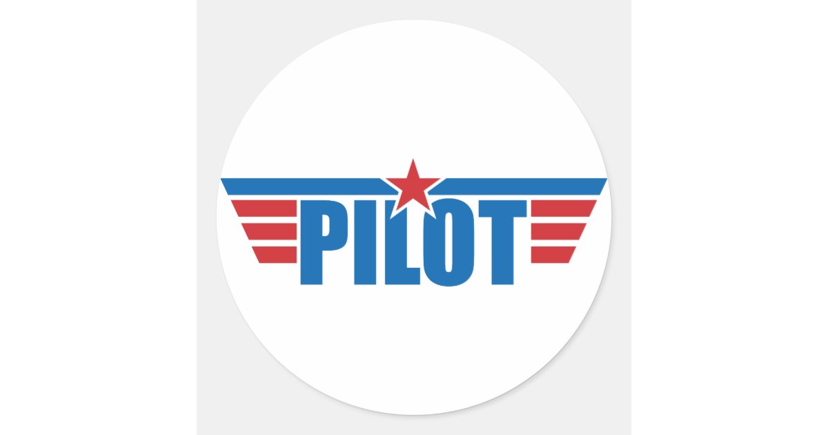 Pilot Wings Badge - Aviation Classic Round Sticker | Zazzle
