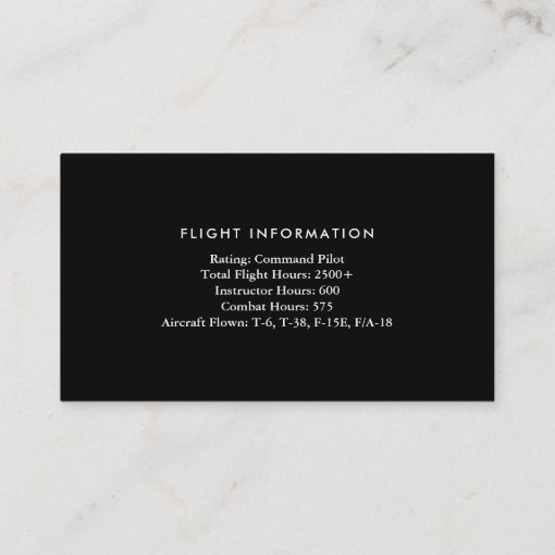 Pilot Wings Professional Aviator Business Card | Zazzle