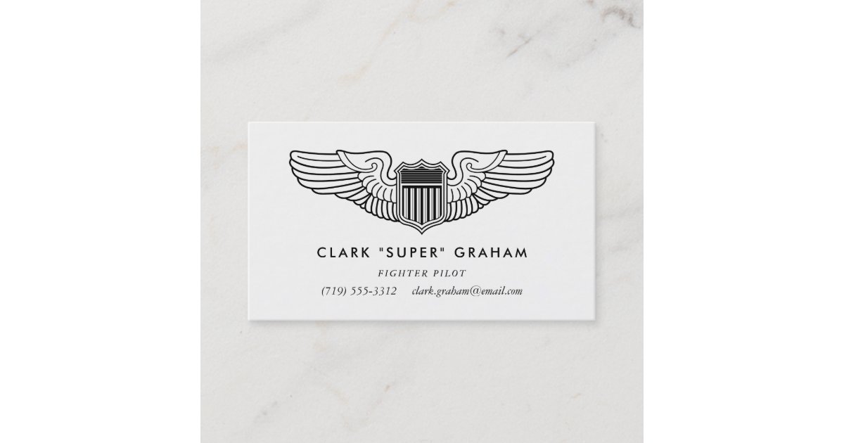 Pilot Wings Professional Aviator Business Card | Zazzle