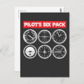 Pilot's Six Pack Flight Instruments Aviation Postcard | Zazzle