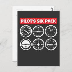 Pilot's Six Pack Flight Instruments Aviation Postcard | Zazzle