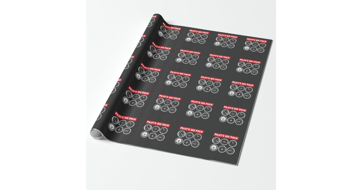 Pilot's Six Pack Flight Instruments Aviation Wrapping Paper | Zazzle