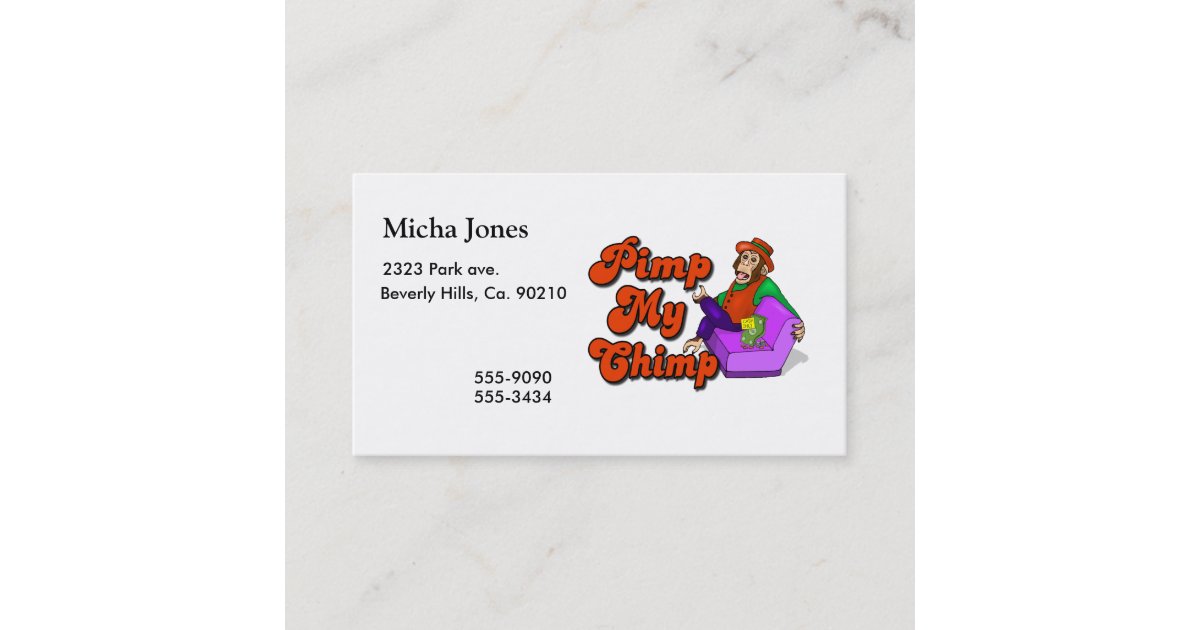Pimp My Chimp Business Card | Zazzle