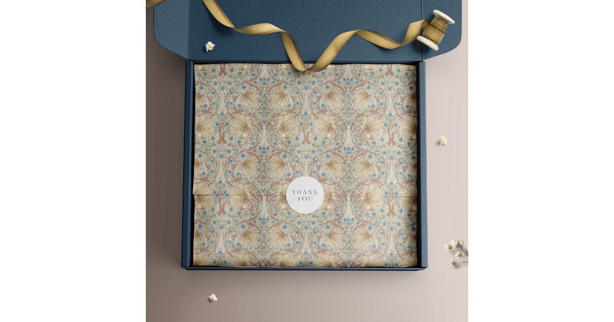 Pimpernel Warm Peach, Creamy Ivory, Misty Aqua Tissue Paper | Zazzle