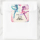 Pin modern cute Jump girl gymnastics 10th birthday Square Sticker | Zazzle