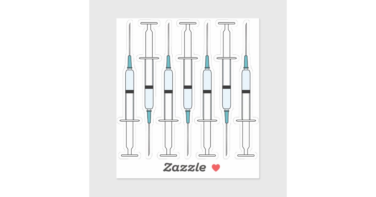 Pin the Needle on the COVID Vaccine Syringe Sticker | Zazzle
