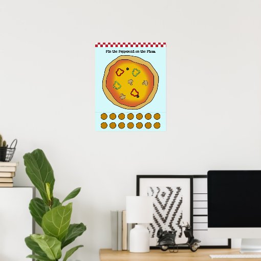 Pin the Pepperoni on the Pizza Game Poster | Zazzle