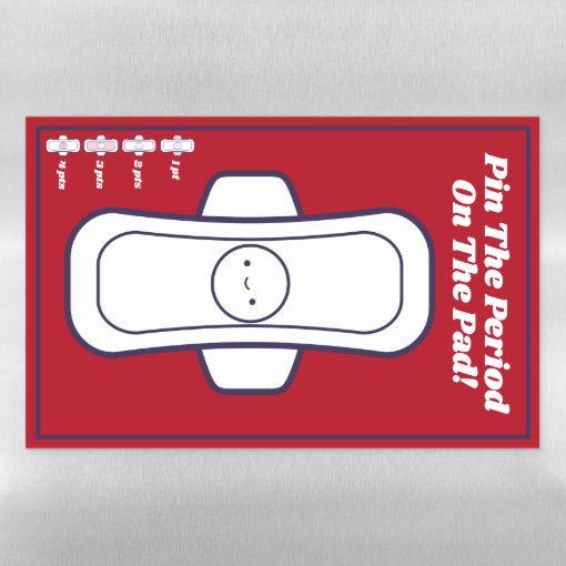 Pin the Period on the Pad Girls Red Party Game Magnetic Dry Erase Sheet ...
