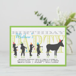 Pin the Tail on the Donkey Birthday Invitation | Zazzle