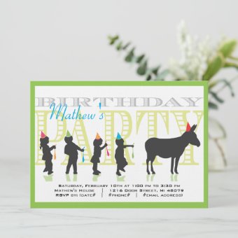 Pin the Tail on the Donkey Birthday Invitation | Zazzle