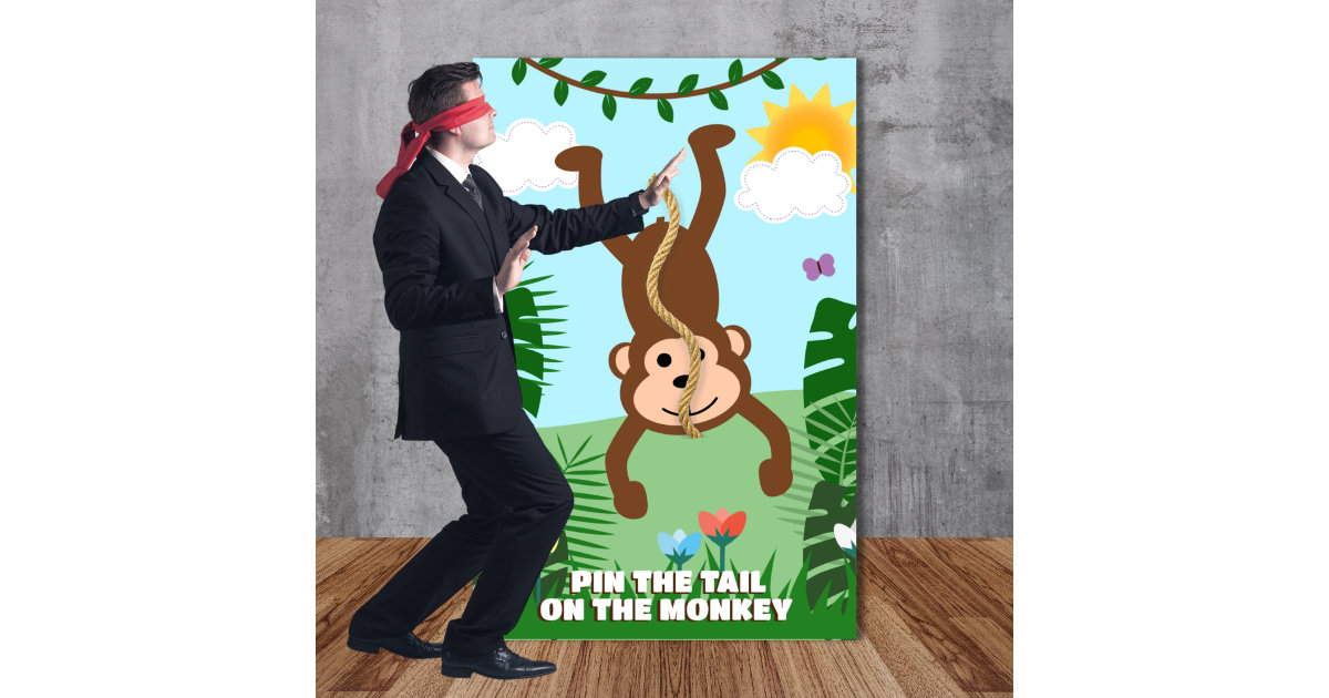 Pin The Tail On The Monkey Birthday Party Game Foam Board | Zazzle