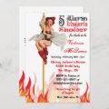 Pin up Fire Pole Lingerie Party Invitation | Zazzle
