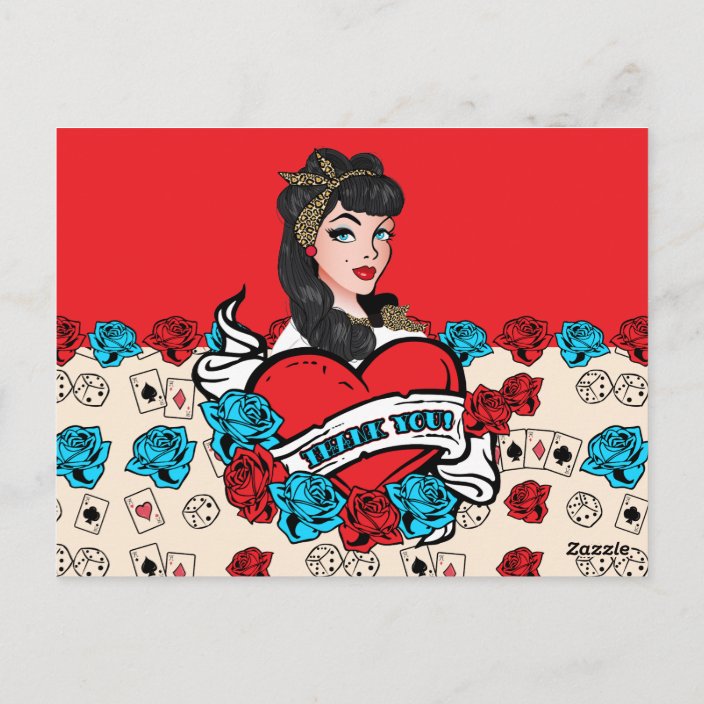 Pin-up Girl, Thank You Cards | Zazzle.com