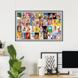 Pin up Girls Art Vintage Retro Print Collage | Zazzle