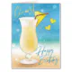 Pina Colada Cheers Happy Birthday Big Card | Zazzle