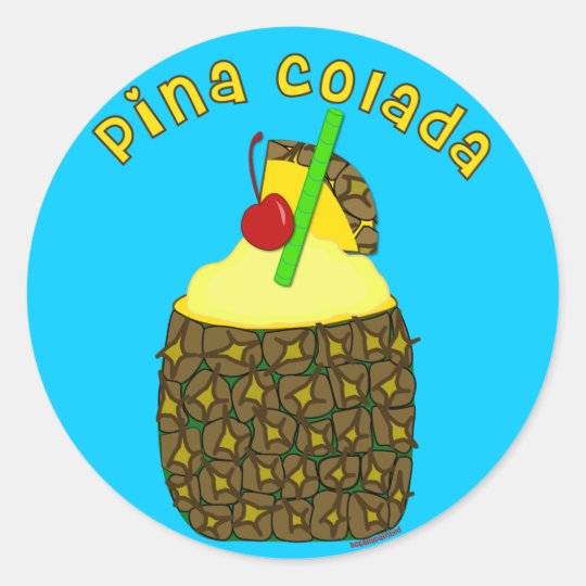 Pina Colada Classic Round Sticker | Zazzle.com