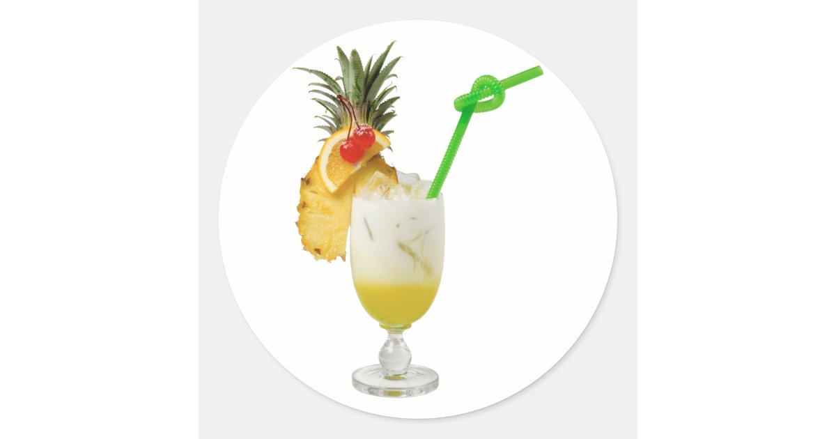 Pina Colada Classic Round Sticker | Zazzle