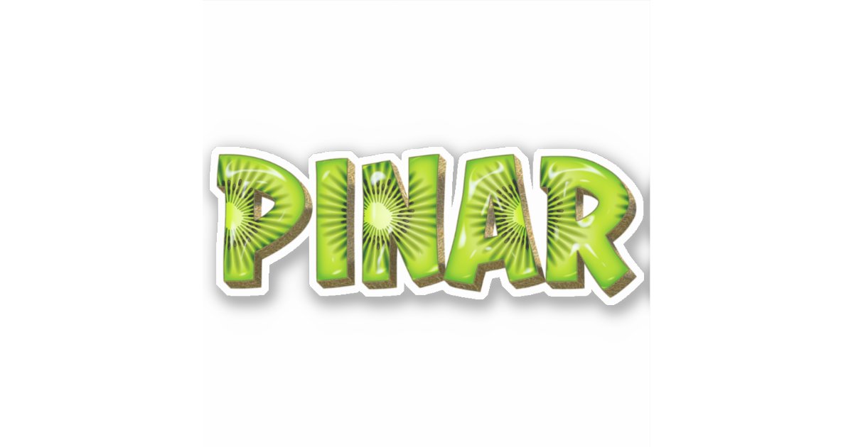 Pinar Name Kiwi Design Decal Sticker | Zazzle