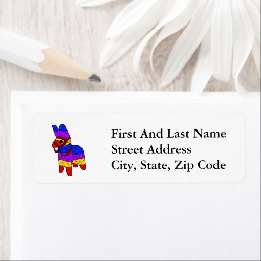 Piñata Cartoon Mexico Fiesta Horse Label | Zazzle