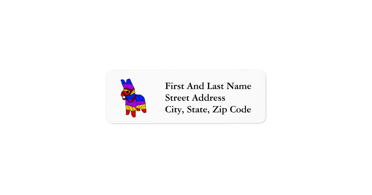 Piñata Cartoon Mexico Fiesta Horse Label | Zazzle