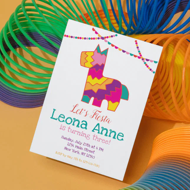 Pinata Fiesta Birthday Invitation Piñata | Zazzle
