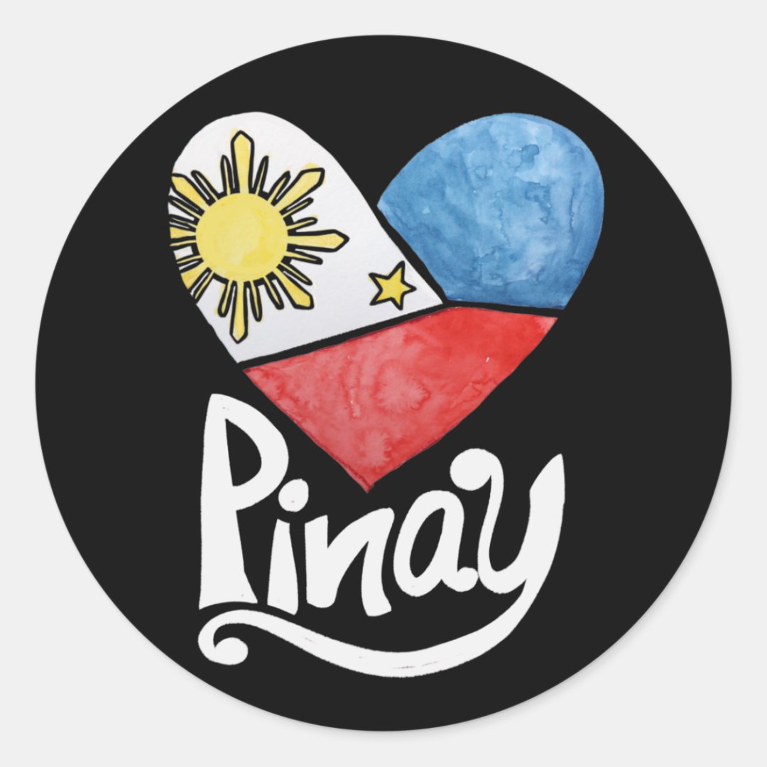 Pinay Philippines Flag Heart Filipina Classic Round Sticker | Zazzle