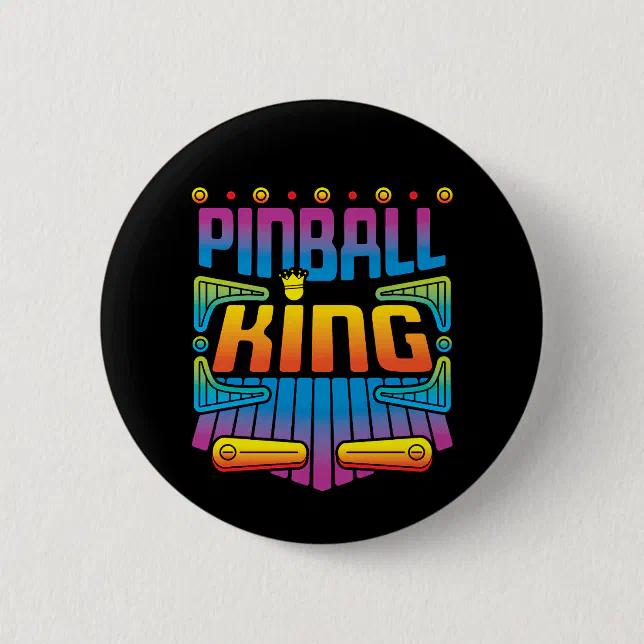 Pinball King Arcade Game Player Button | Zazzle