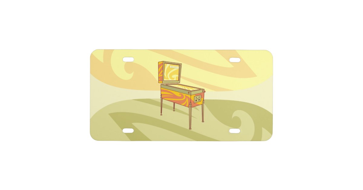 Pinball machine license plate | Zazzle