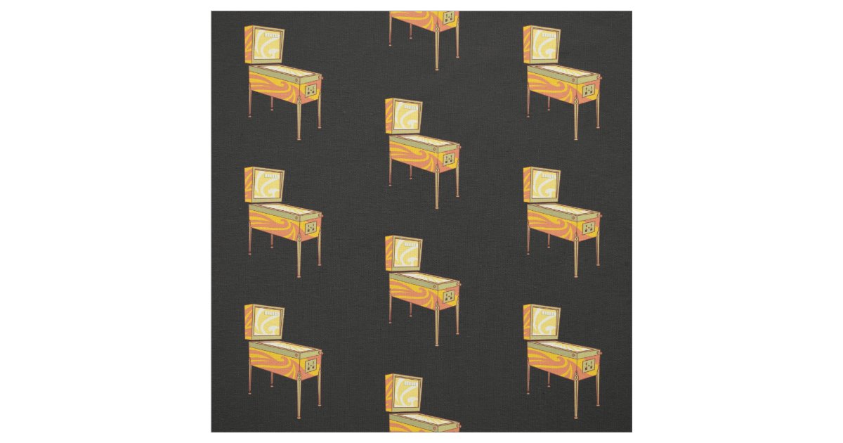Pinball Machine Pattern Fabric | Zazzle