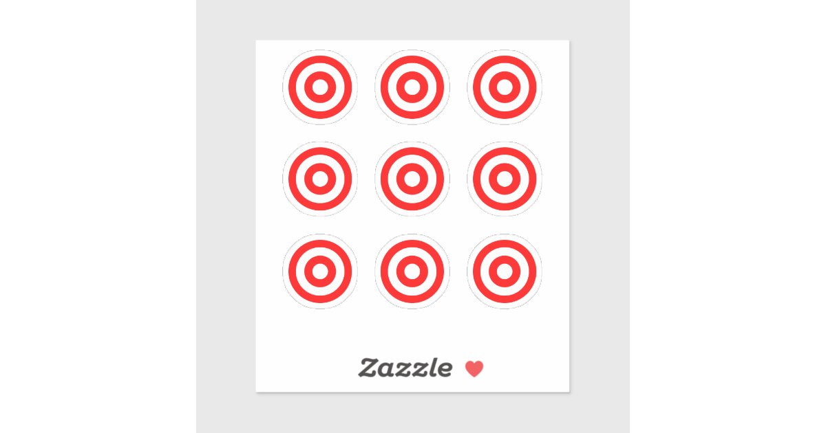 Pinball Red/White Bullseye Round Target Sticker | Zazzle