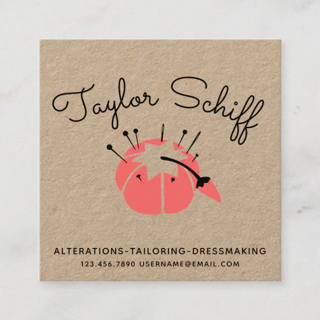 Pincushion Dressmaker Alterations Business Card | Zazzle