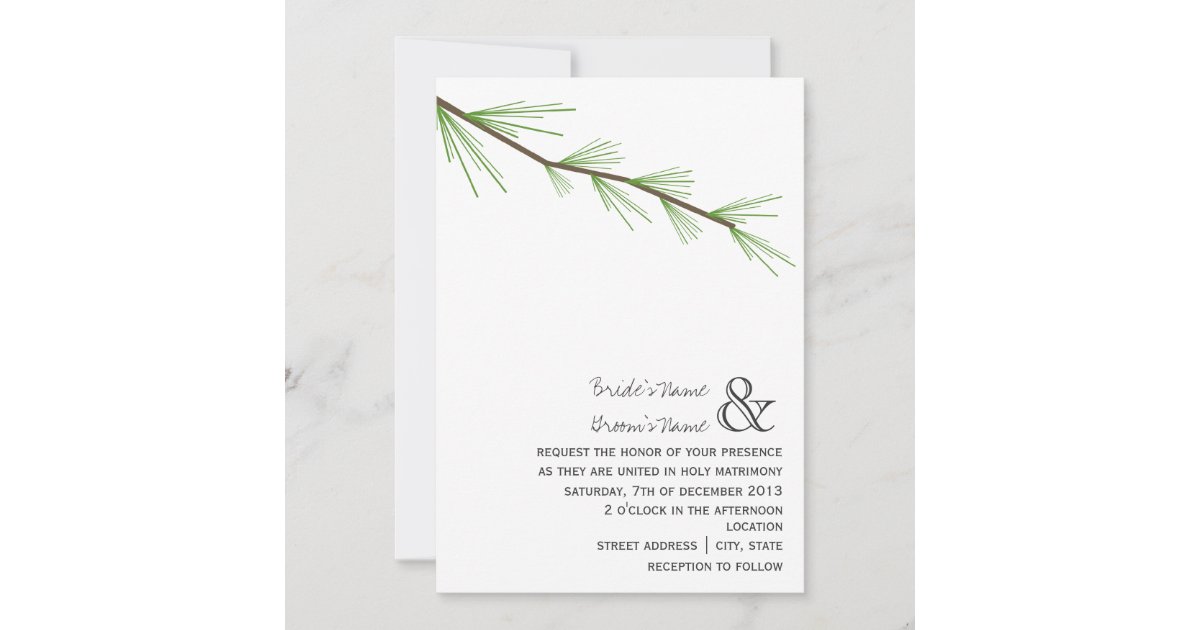 Pine Bough Wedding Invitation | Zazzle