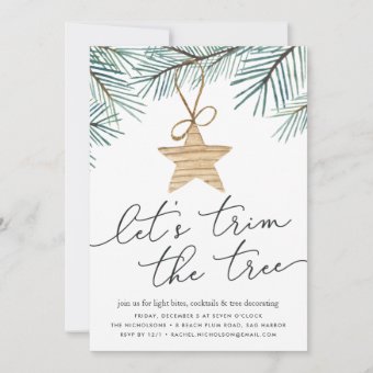 Pine Boughs | Tree Trimming Party Invitation | Zazzle