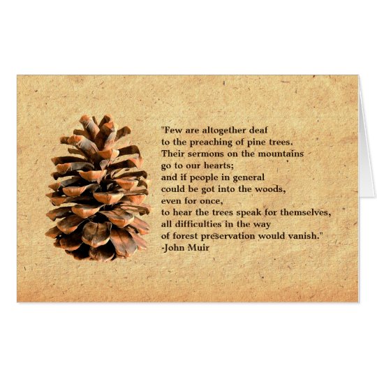 Pine Cone And John Muir Quote Card | Zazzle.com