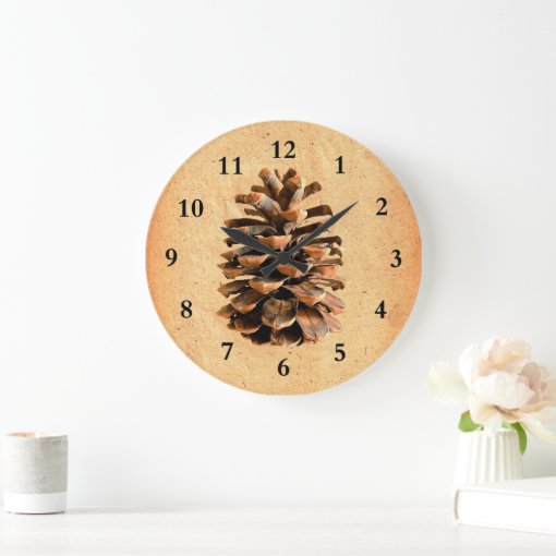 Pine Cone Large Clock | Zazzle