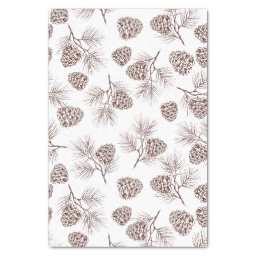 Pine fir christmas tree cedar spruce cones tissue paper | Zazzle