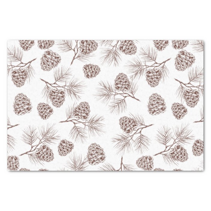 Pine fir christmas tree cedar spruce cones tissue paper | Zazzle.com