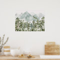 Pine Forest and Mountains Watercolor Poster | Zazzle