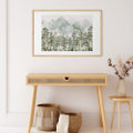Pine Forest and Mountains Watercolor Poster | Zazzle