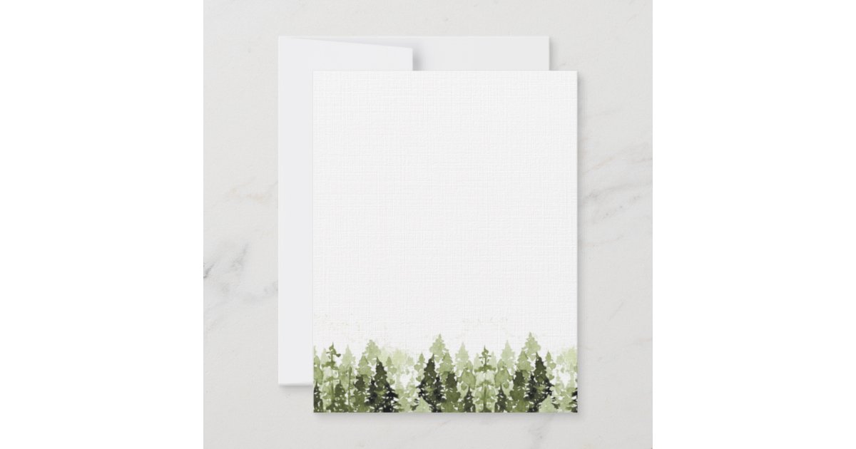 Pine Forest Flat Note Card | Zazzle
