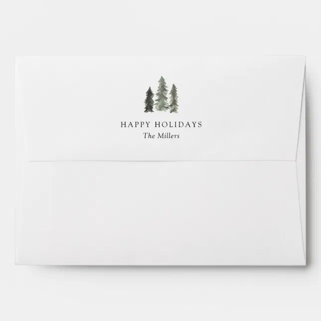 Pine Forest Holiday Envelope | Zazzle