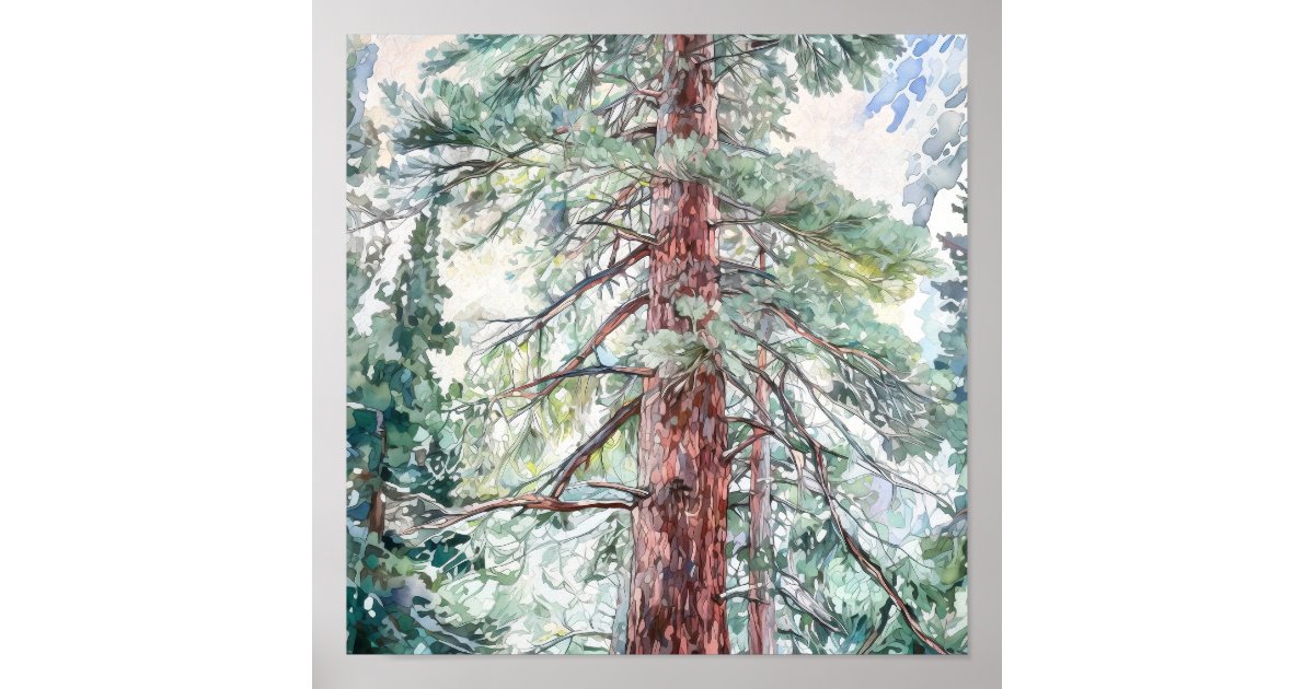 Pine Forest Landscape Home Decor Poster | Zazzle