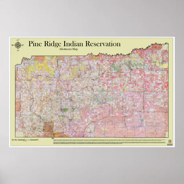 Pine Ridge Reservation Allottments (w/ topography) Poster | Zazzle