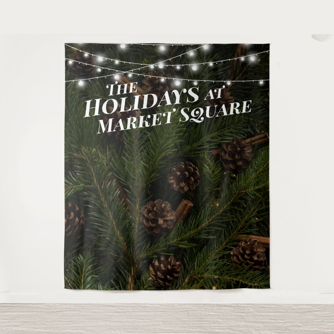 Pine Tree Branches Holiday Photo Backdrop | Zazzle