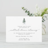 Pine Tree Calligraphy Wedding Reception Invitation | Zazzle