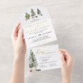 Pine Tree Christmas Wedding All In One Invitation | Zazzle