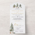 Pine Tree Christmas Wedding All In One Invitation | Zazzle