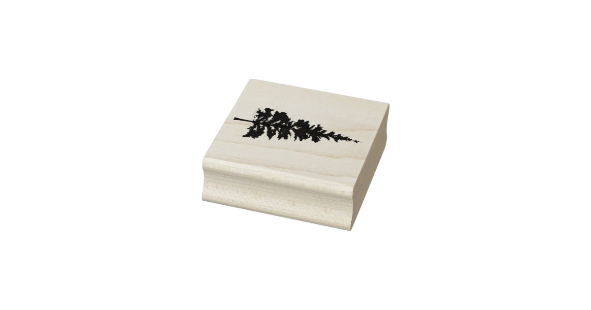 pine tree, evergreen tree, Christmas tree, Rubber Stamp | Zazzle