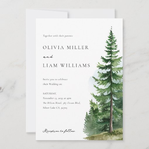 Pine Tree Forest Wedding Invitation | Zazzle